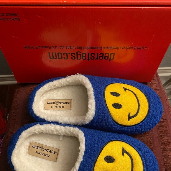 Deer Stags | Shoes | Deer Stags Slipperooz Blue Smiley Face Slippers ...